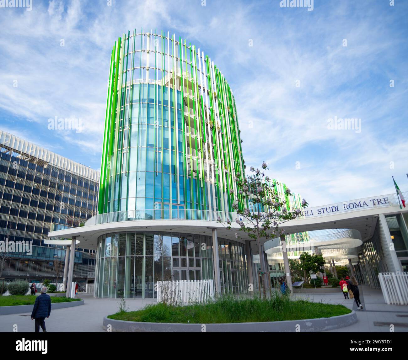 Panorama of the headquarters of the Roma Tre University, via Ostiense ...