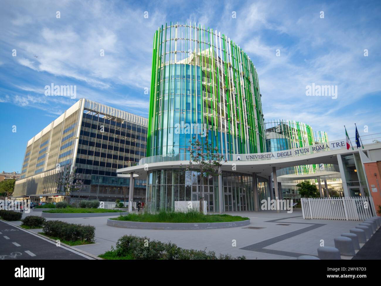 Panorama of the headquarters of the Roma Tre University, via Ostiense ...