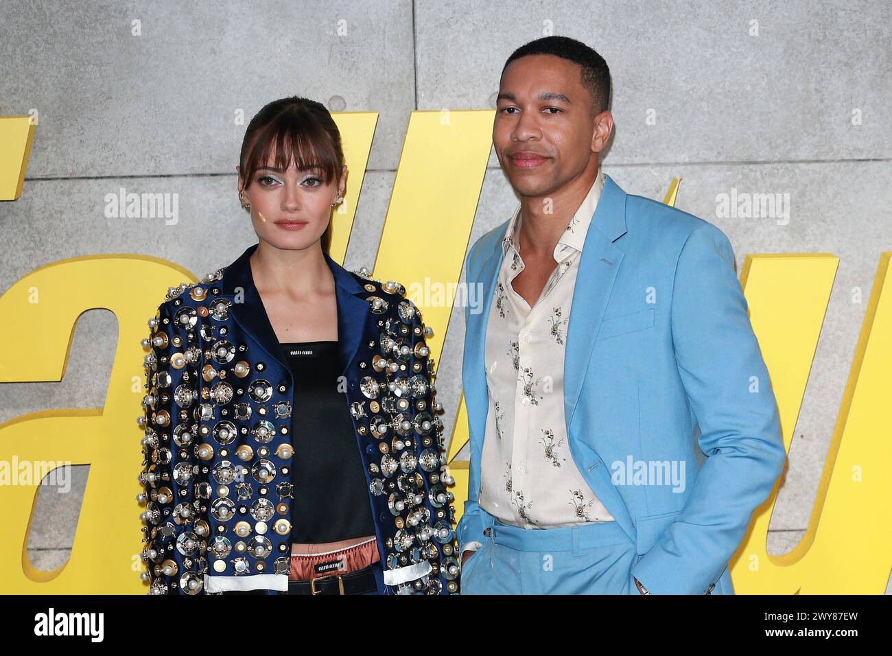 London, UK. 04th Apr, 2024. Ella Purnell and Aaron Moten attend the UK ...