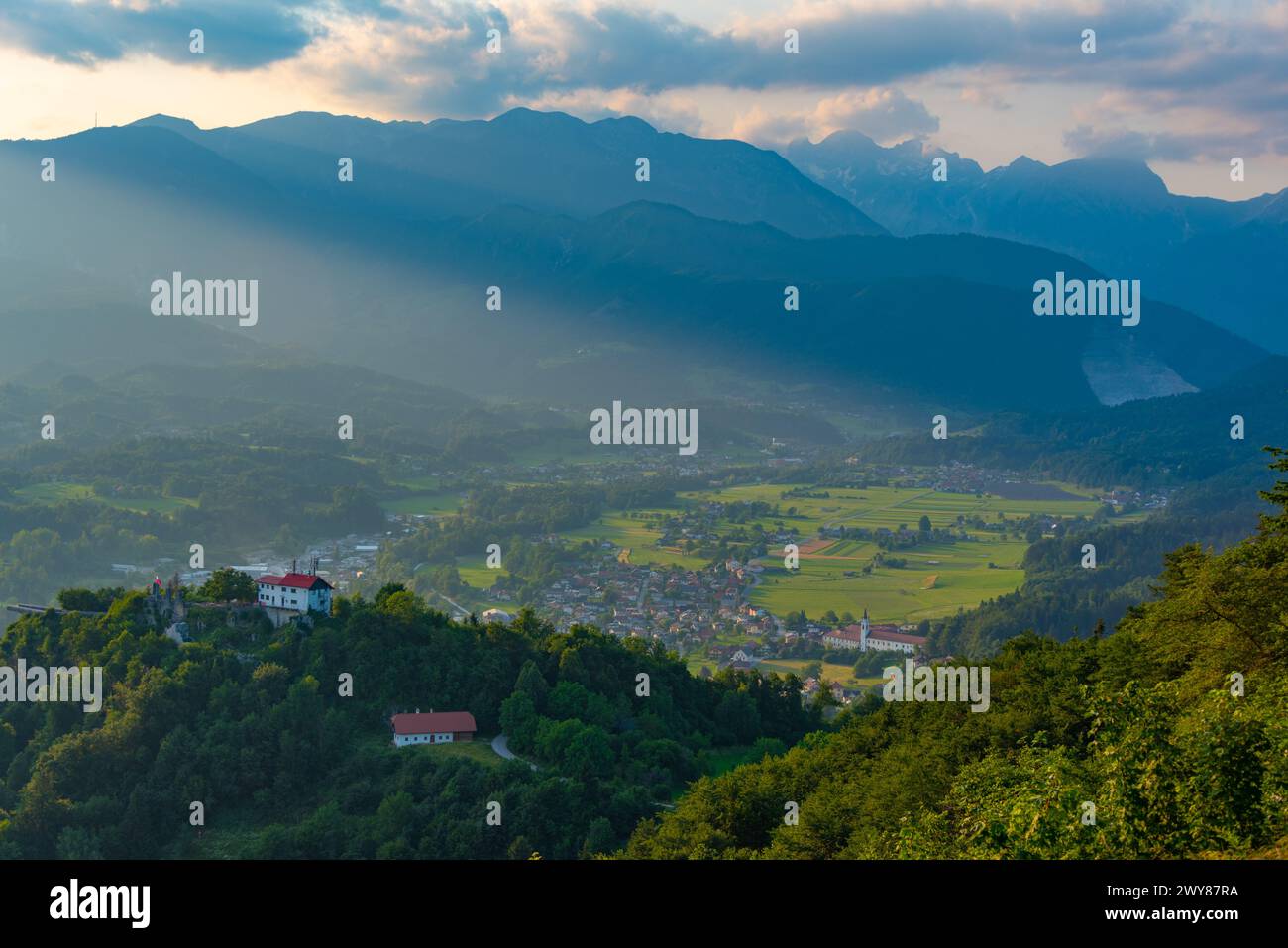 Panorama of Stari grad nad Kamnikom castle in Slovenia Stock Photo - Alamy