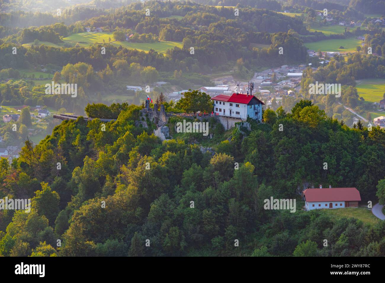 Panorama of Stari grad nad Kamnikom castle in Slovenia Stock Photo - Alamy