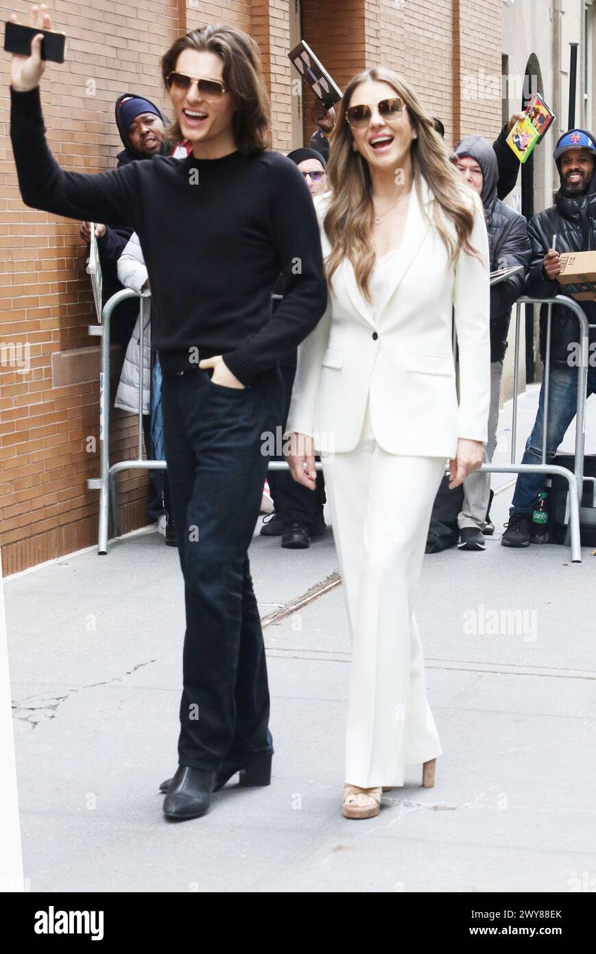 April 04, 2024 Damian Hurley and Elizabeth Hurley on The View to talk ...