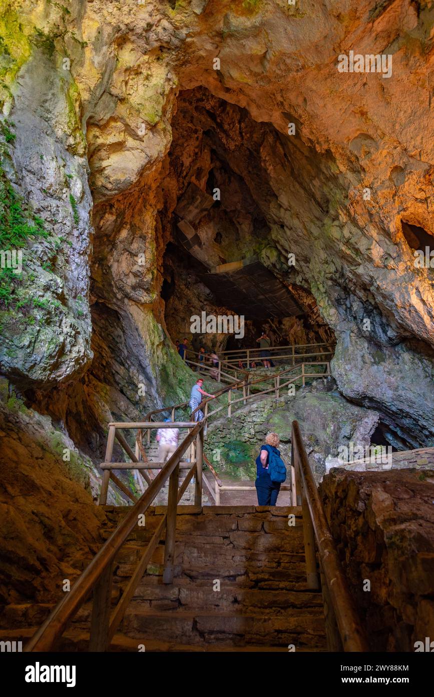 Cave behind the Predjama castle in Slovenia Stock Photo - Alamy