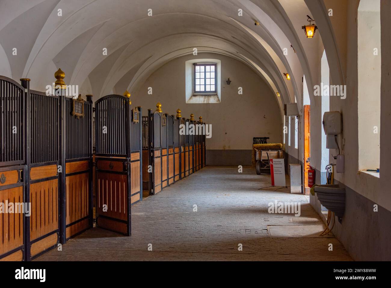 Stables at Slovenian village Lipica where famous Lipizzaner horses are ...