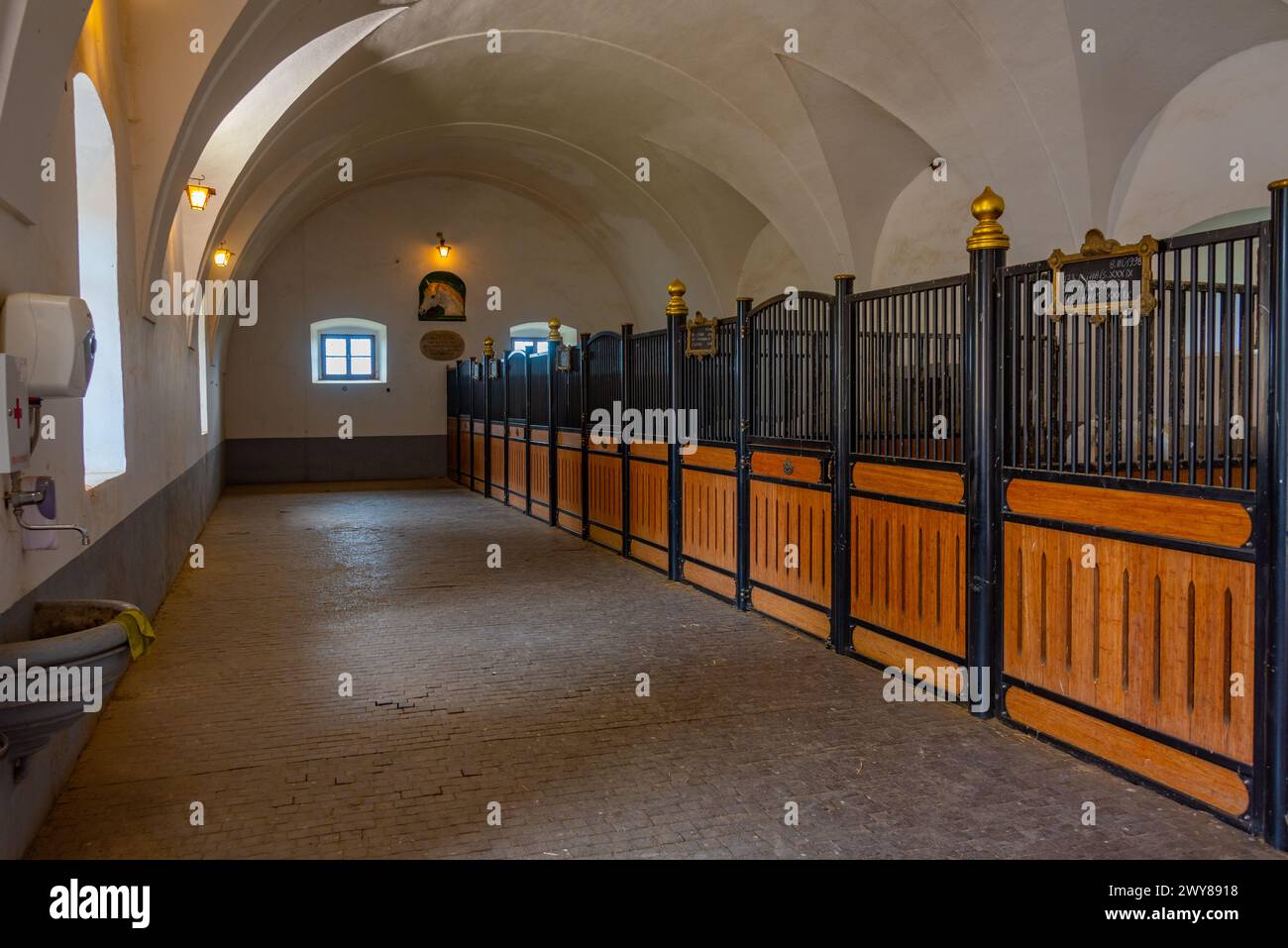 Stables at Slovenian village Lipica where famous Lipizzaner horses are ...