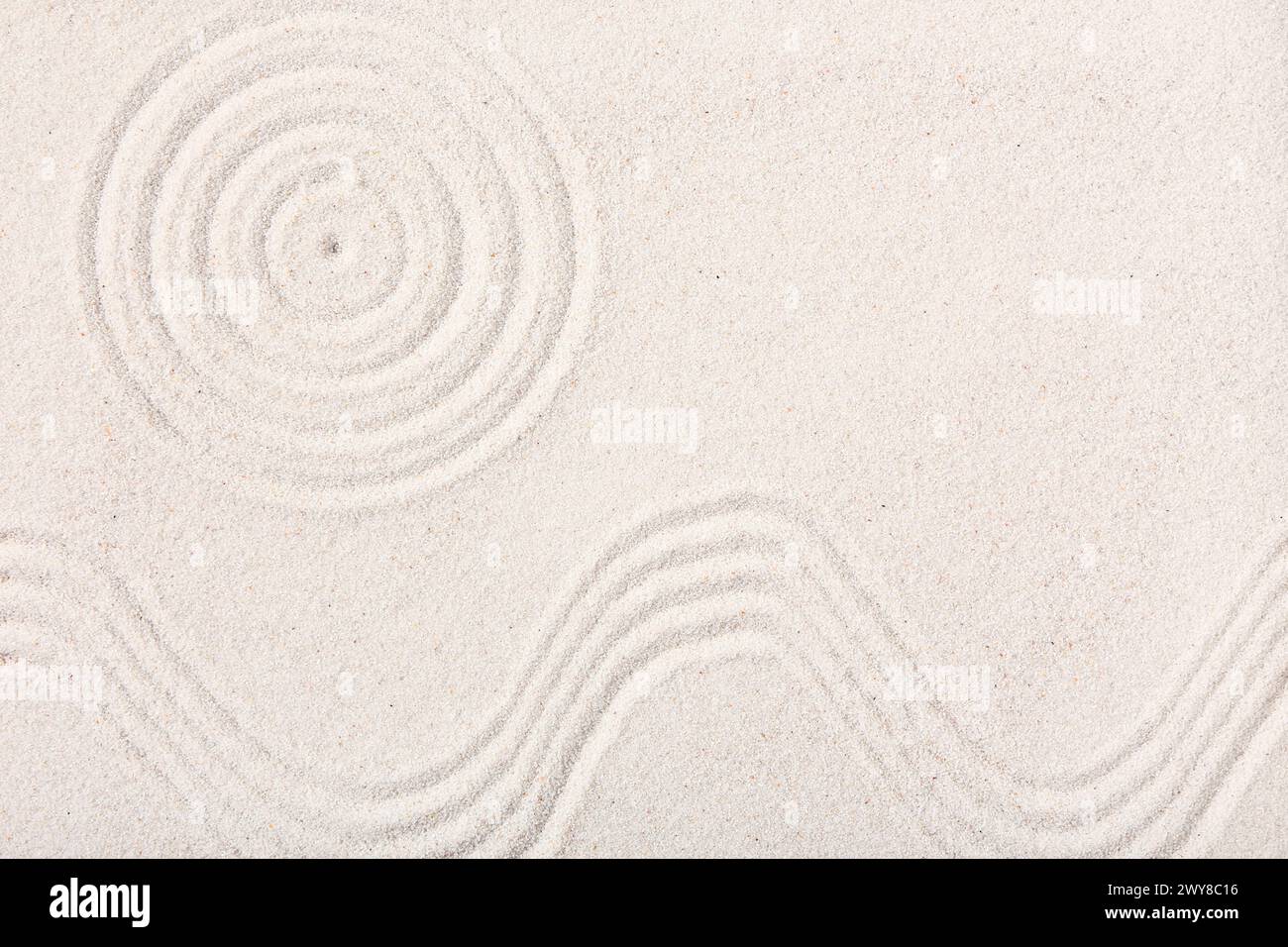 Sand with lines in Japanese rock garden, top view. Zen concept Stock ...