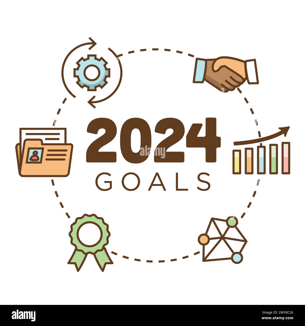 2024 SMART Goals Vector design with various Smart goal keywords Stock ...