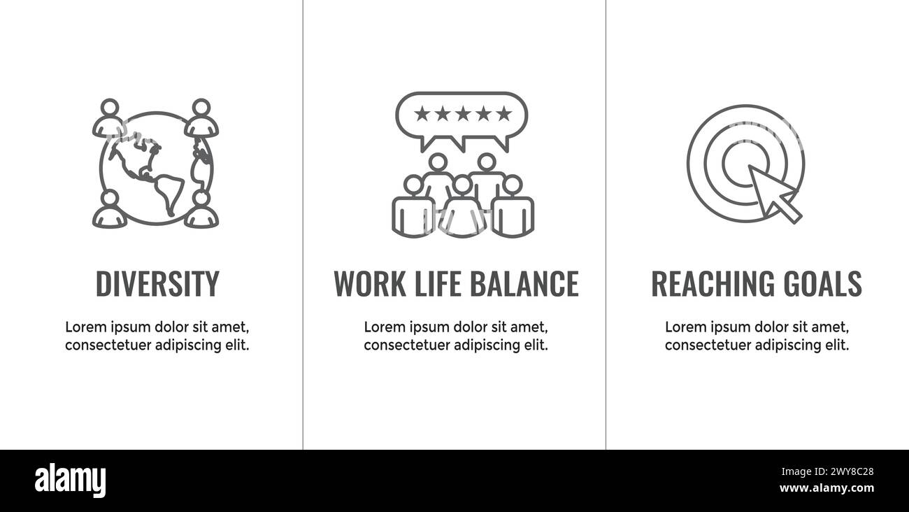 Core Values icon set and web header banner showing icons with core ...