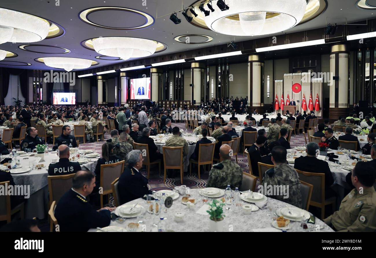 Turkish President Recep Tayyip Erdogan, participating in a Ramadan ...