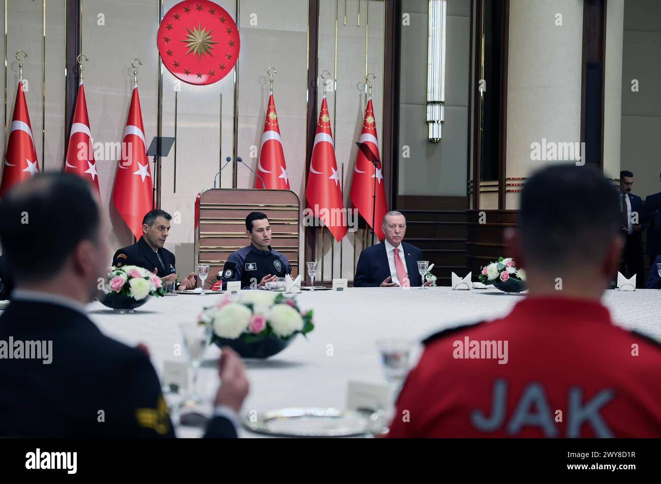 Turkish President Recep Tayyip Erdogan, participating in a Ramadan ...