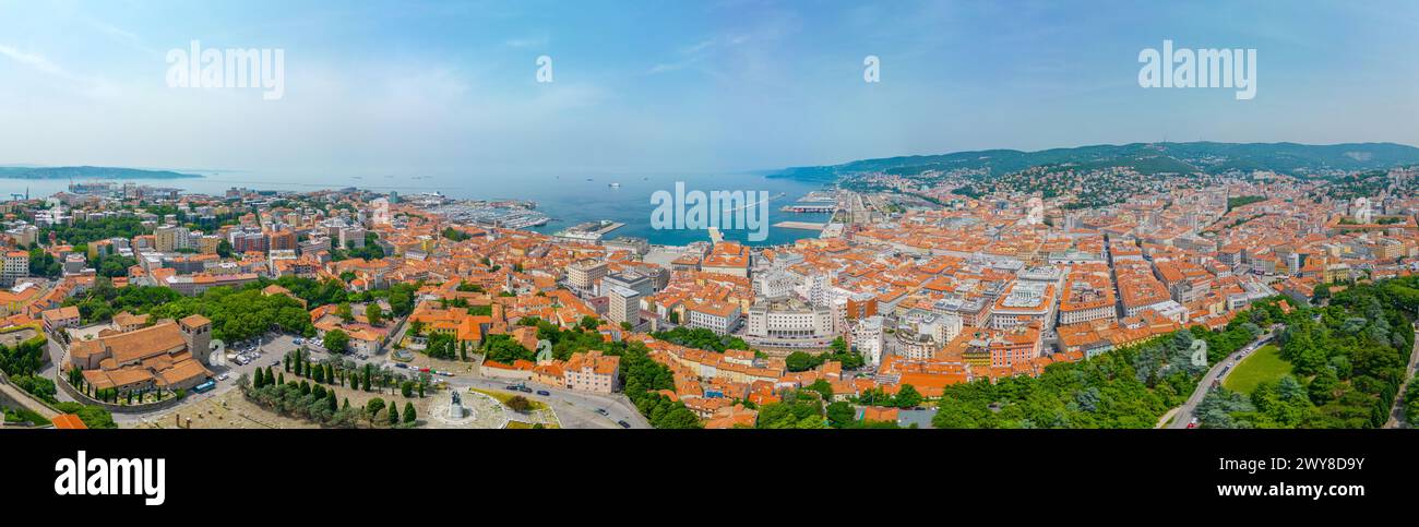 Panorama view of Italian town Trieste Stock Photo - Alamy