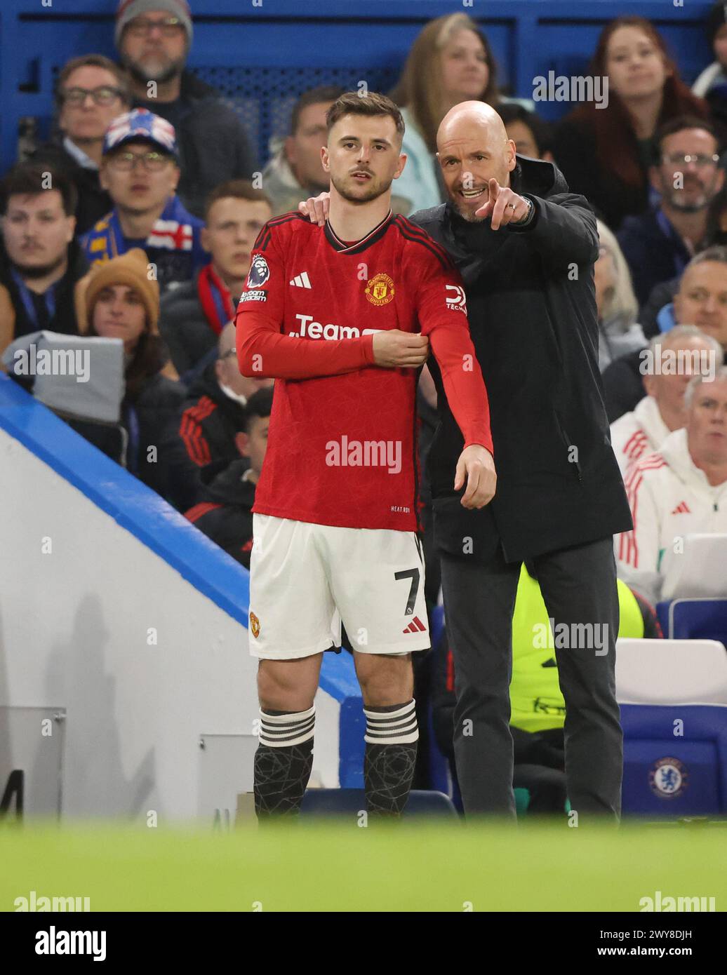 London, UK. 04th Apr, 2024. Erik ten Hag (Man Utd manager) puts on ...