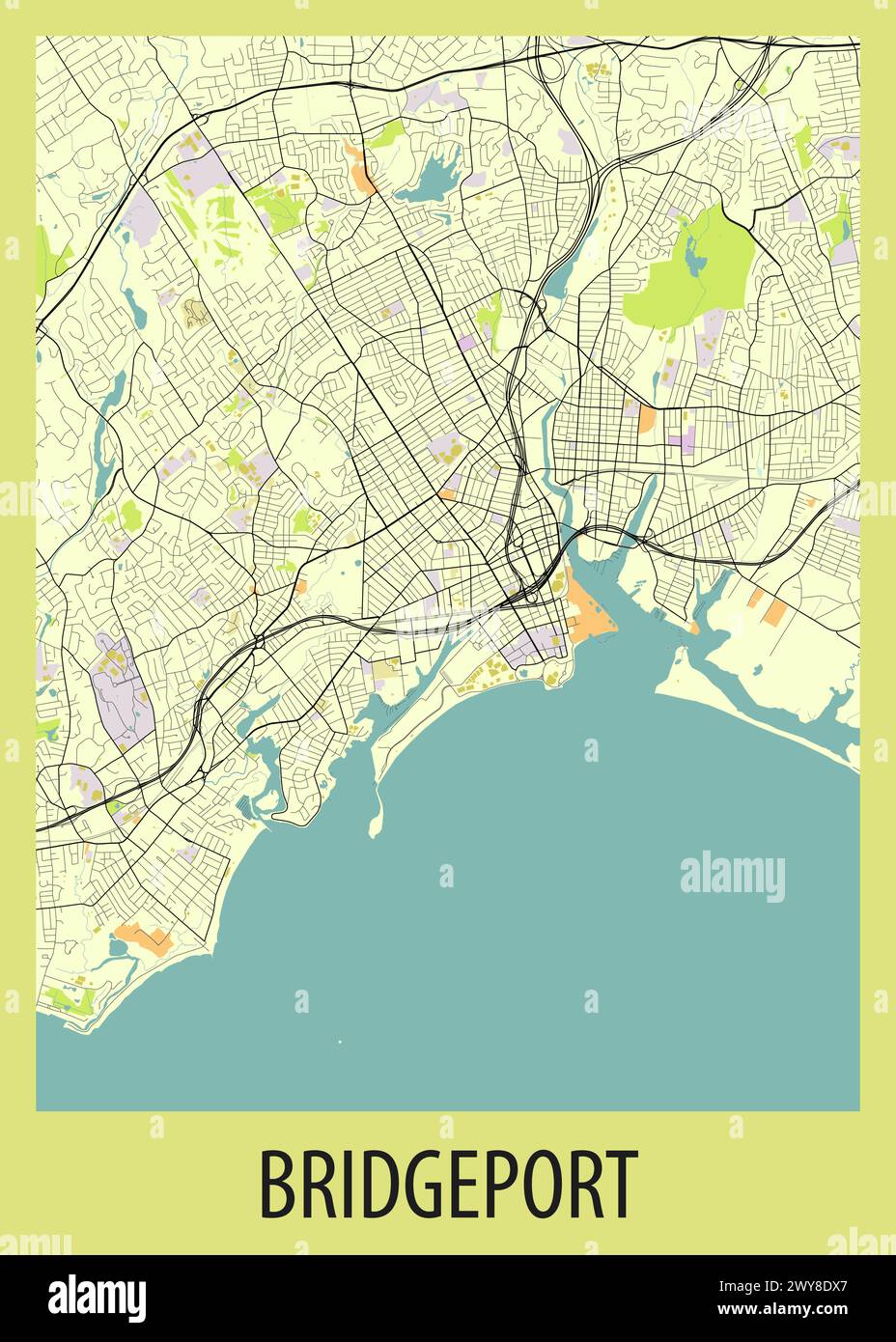 Map of connecticut roads hi-res stock photography and images - Alamy