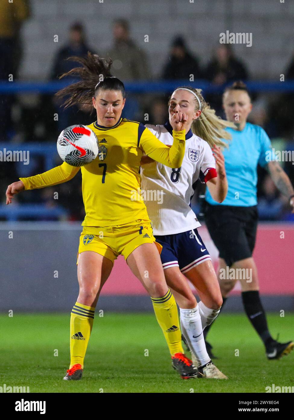 New Bucks Head, England 4th April 2024: Emilia Pelgander (7) for Sweden ...