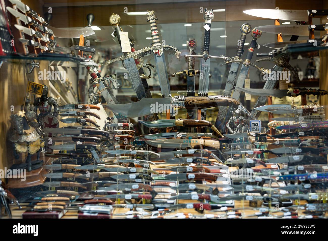Famous steel souvenirs of Toledo in shop Stock Photo - Alamy