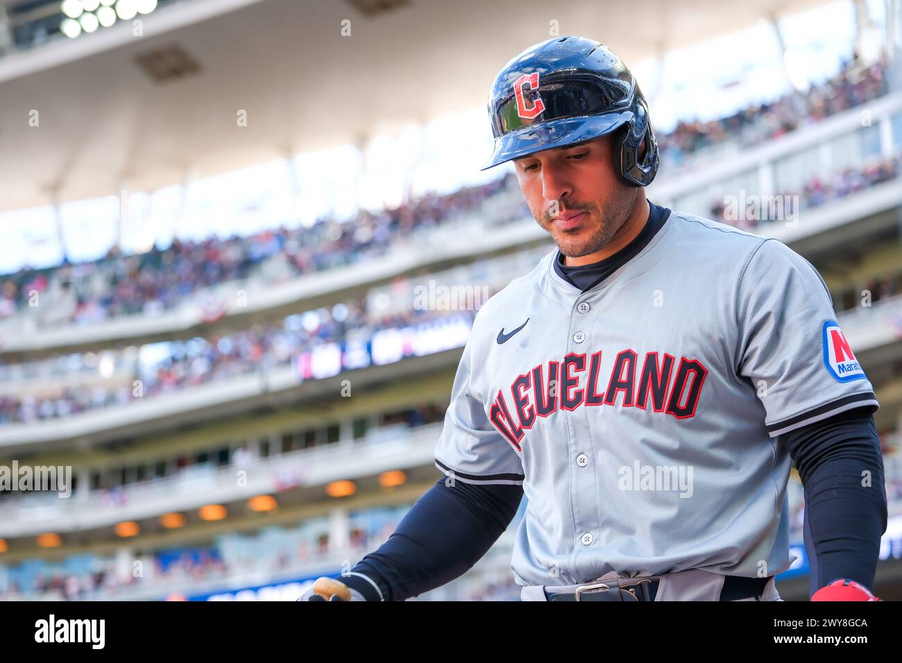 Minneapolis, Minnesota, USA. 4th Apr, 2024. Cleveland Guardians right ...