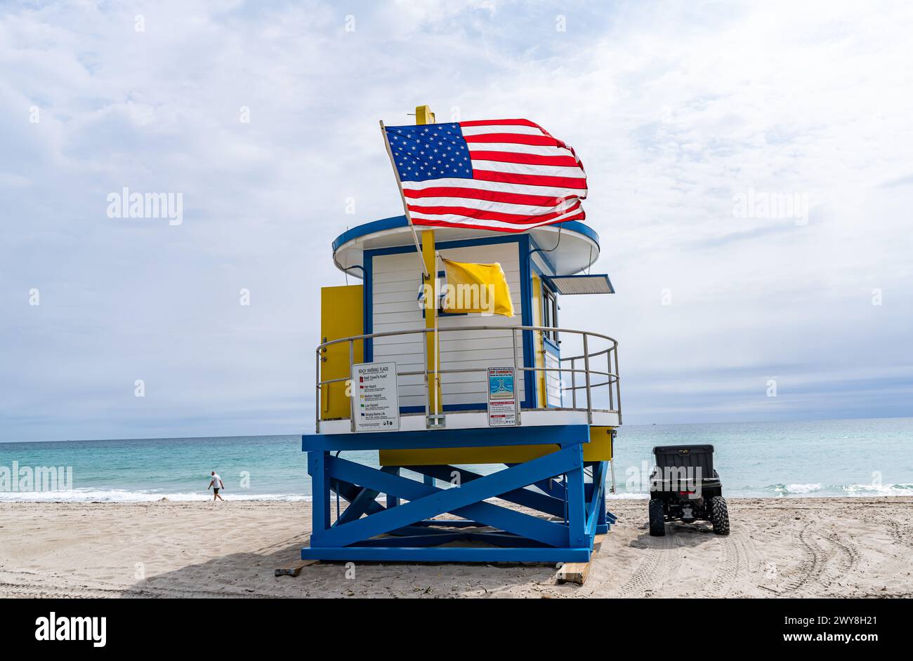 Hollywood, Miami, Florida - April 4, 2024: Lifeguard outpost on the ...