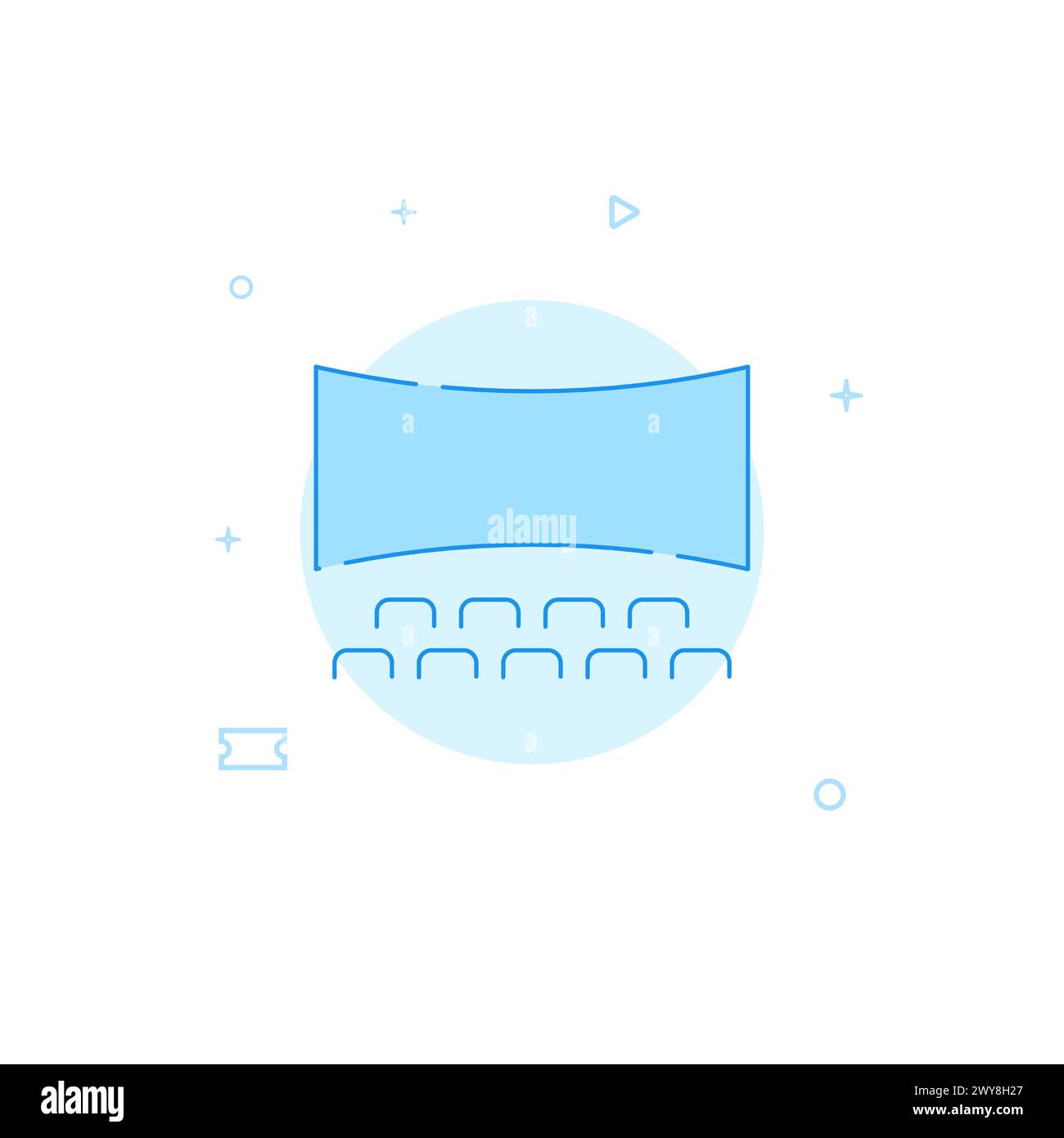 Blue line cinema auditorium screen Stock Vector Images - Alamy