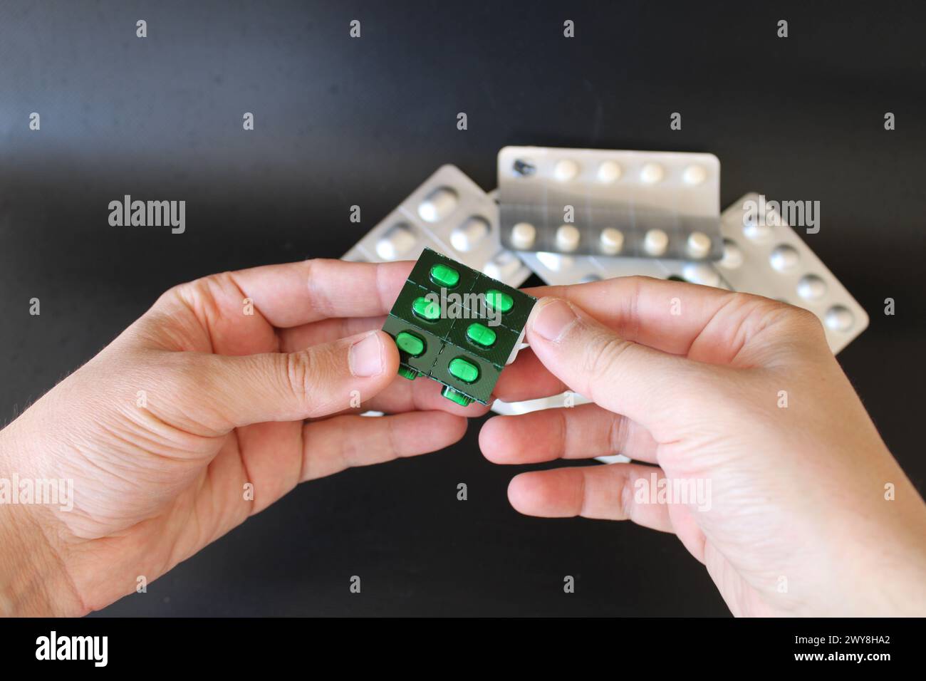 Mans hand pills capsule isolated hi-res stock photography and images ...