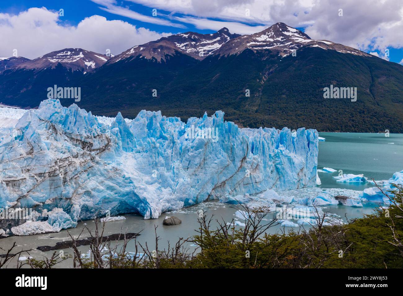 Perito Moreno Glacier blue ice in Argentina, Patagonia. Iceberg and ice ...