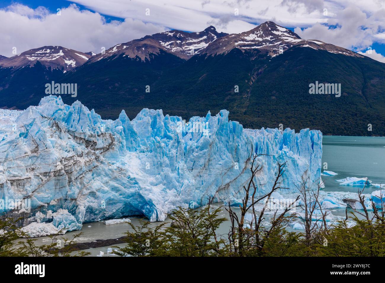 Perito Moreno Glacier blue ice in Argentina, Patagonia. Iceberg and ice ...