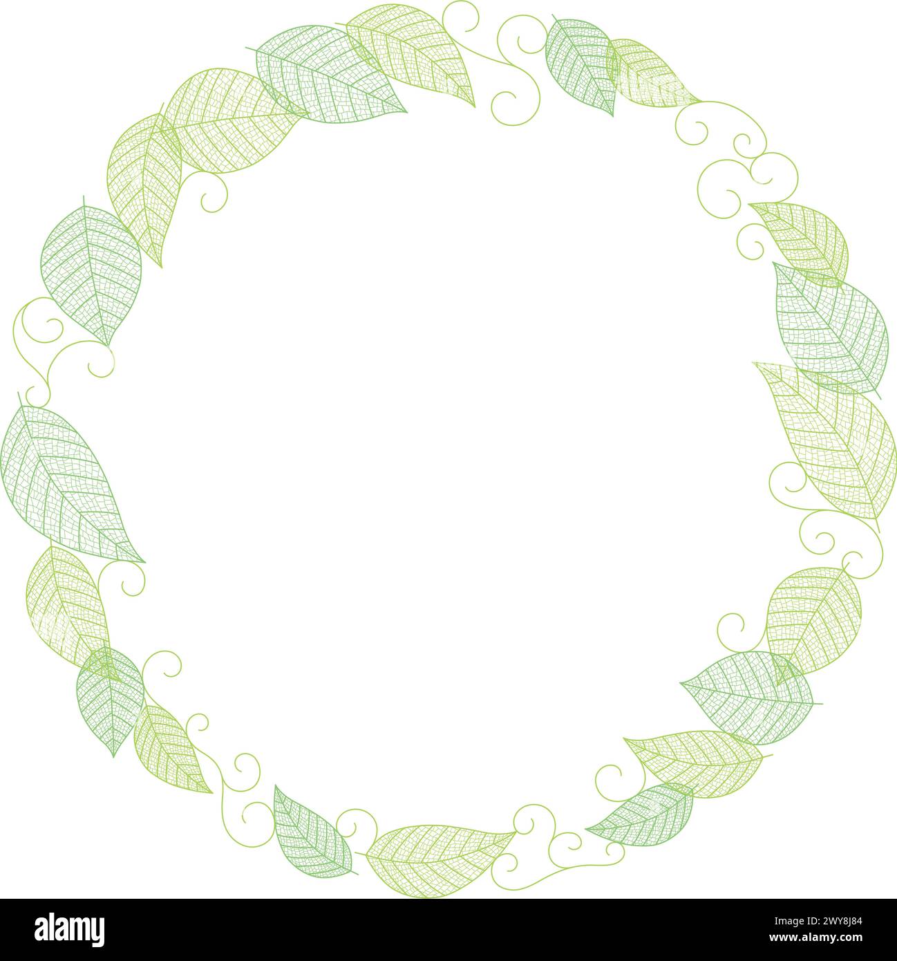 Vector Frame Illustration With Leaf Veins Silhouette Pattern Isolated ...