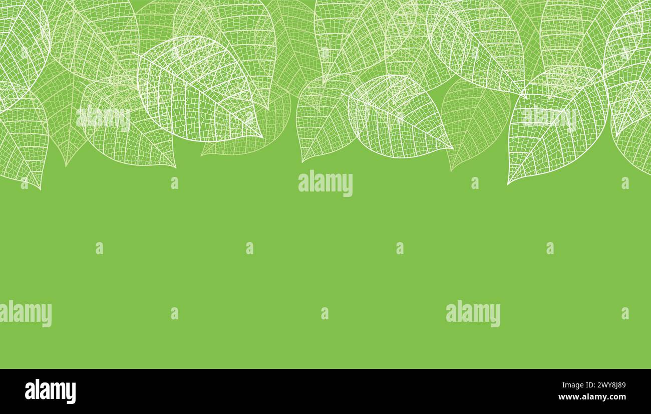 Seamless Vector Background Illustration With Leaf Veins Silhouette ...