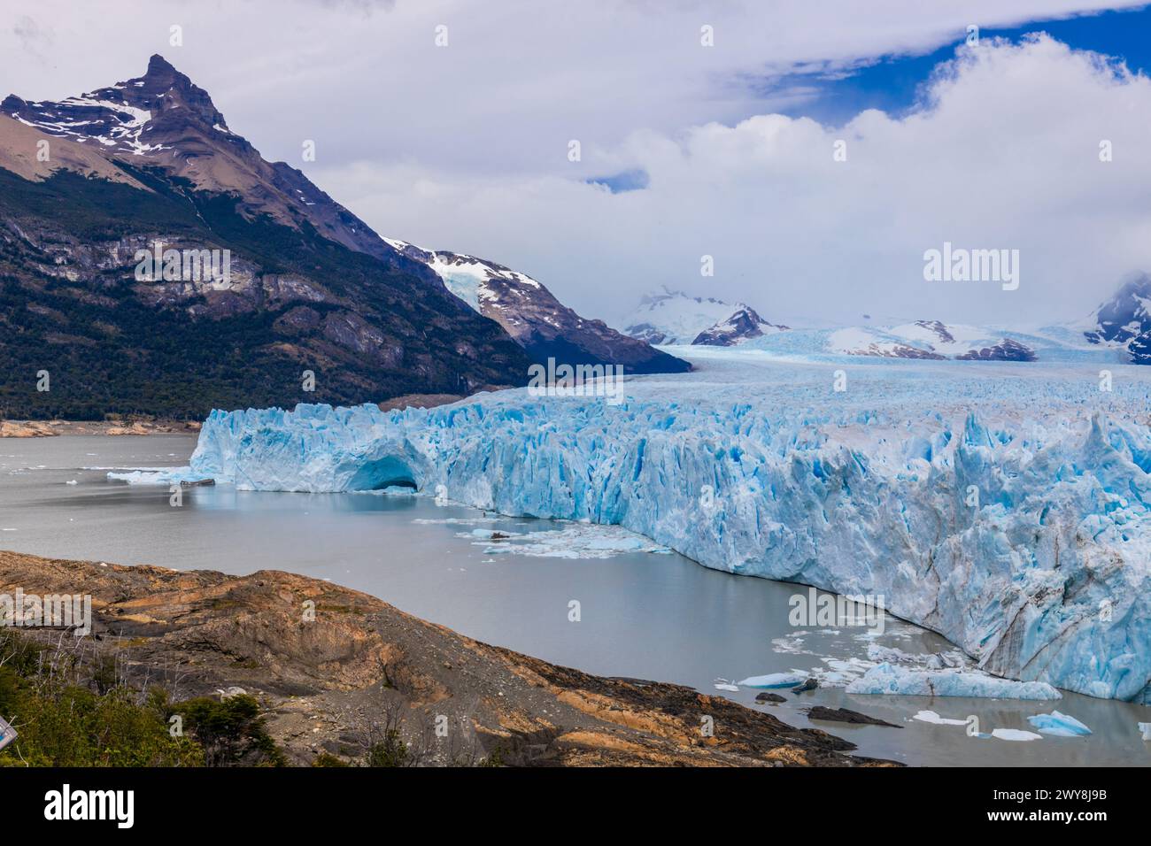 Perito Moreno Glacier blue ice in Argentina, Patagonia. Iceberg and ice ...
