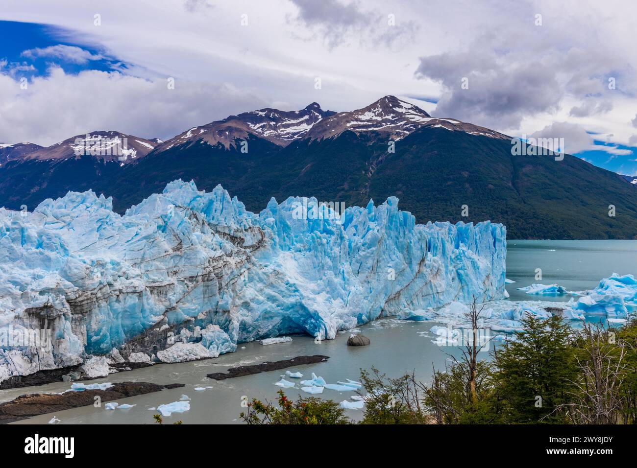 Perito Moreno Glacier blue ice in Argentina, Patagonia. Iceberg and ice ...