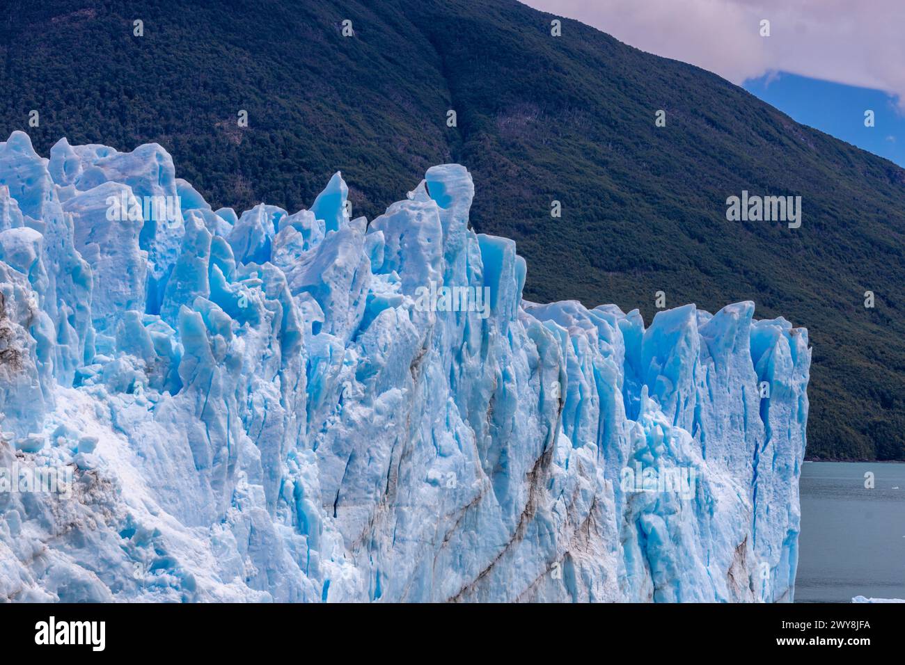 Perito Moreno Glacier blue ice in Argentina, Patagonia. Iceberg and ice ...