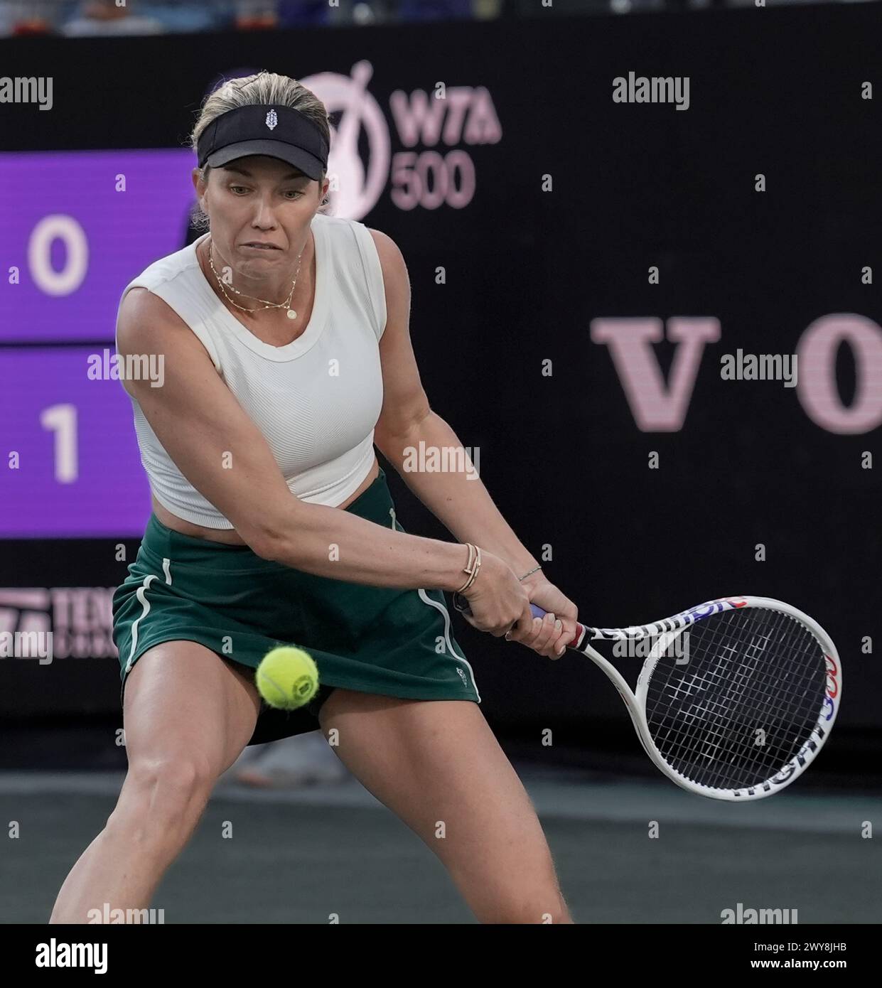 April 4, 2024: Danielle Collins (USA) defeated Sloane Stephens (USA) at ...