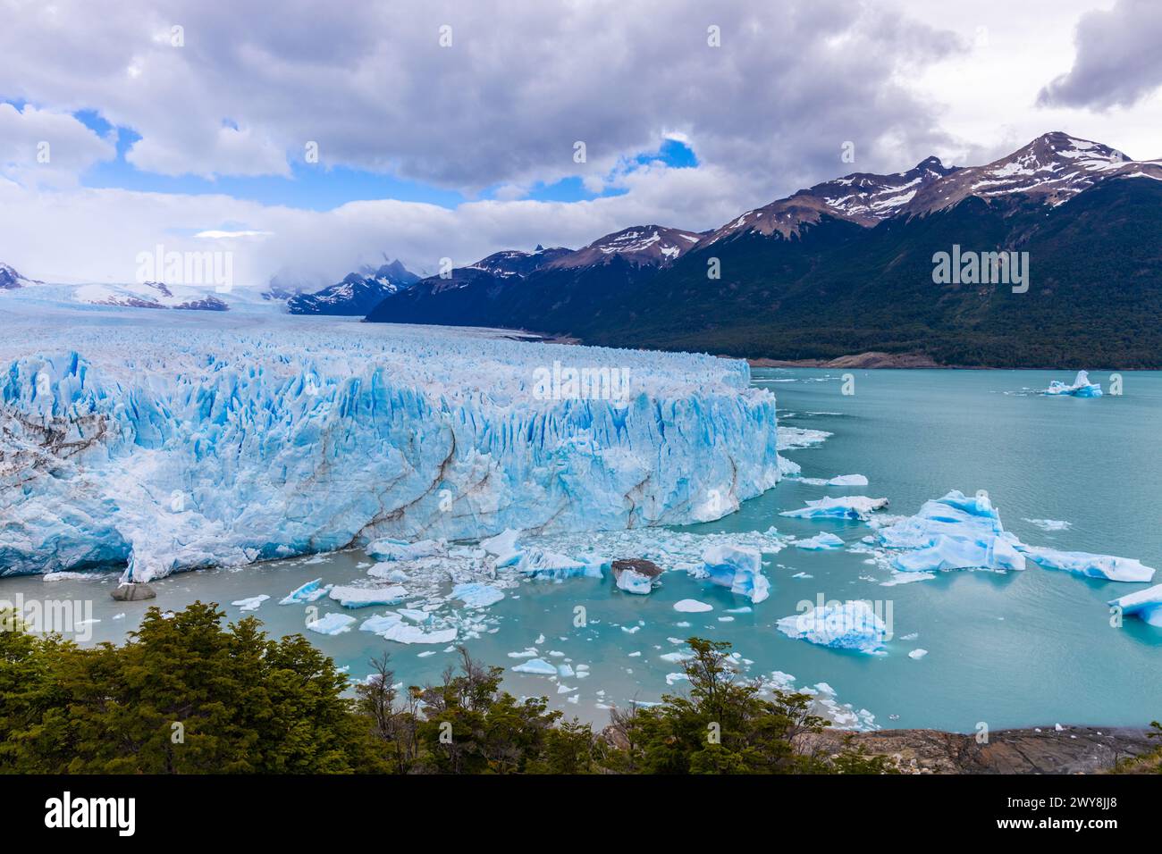 Perito Moreno Glacier blue ice in Argentina, Patagonia. Iceberg and ice ...
