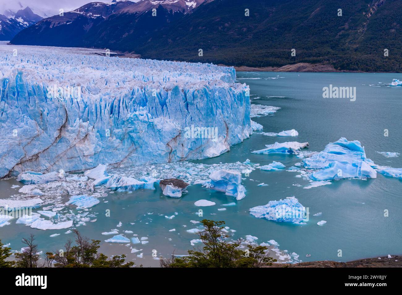 Perito Moreno Glacier blue ice in Argentina, Patagonia. Iceberg and ice ...