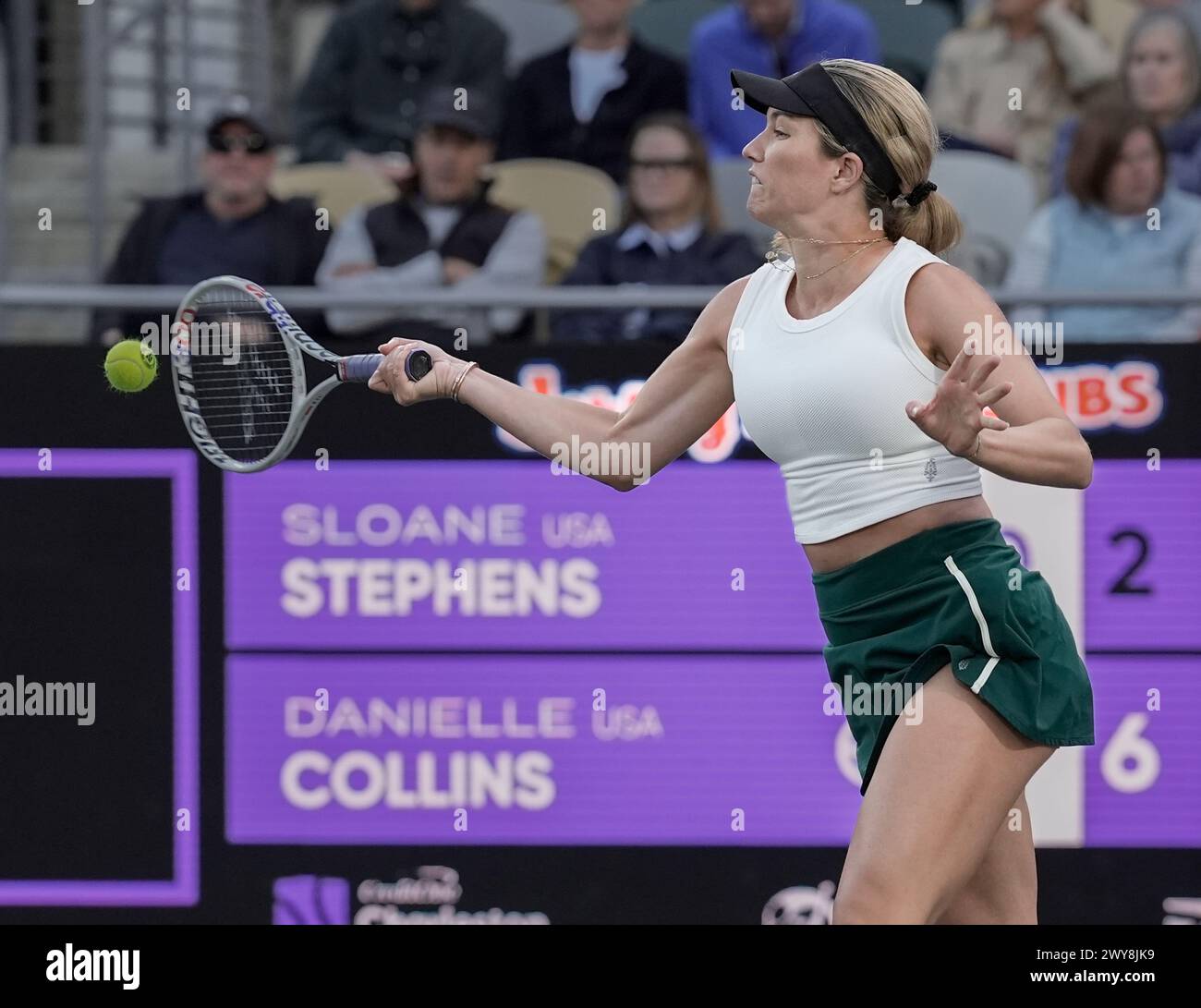 April 4, 2024: Danielle Collins (USA) defeated Sloane Stephens (USA) at ...
