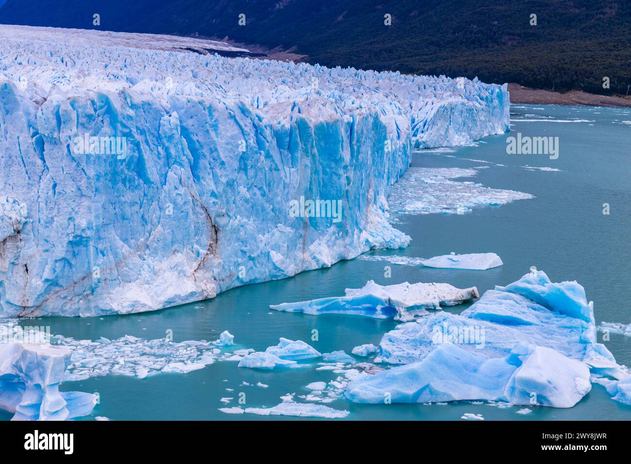 Perito Moreno Glacier blue ice in Argentina, Patagonia. Iceberg and ice ...