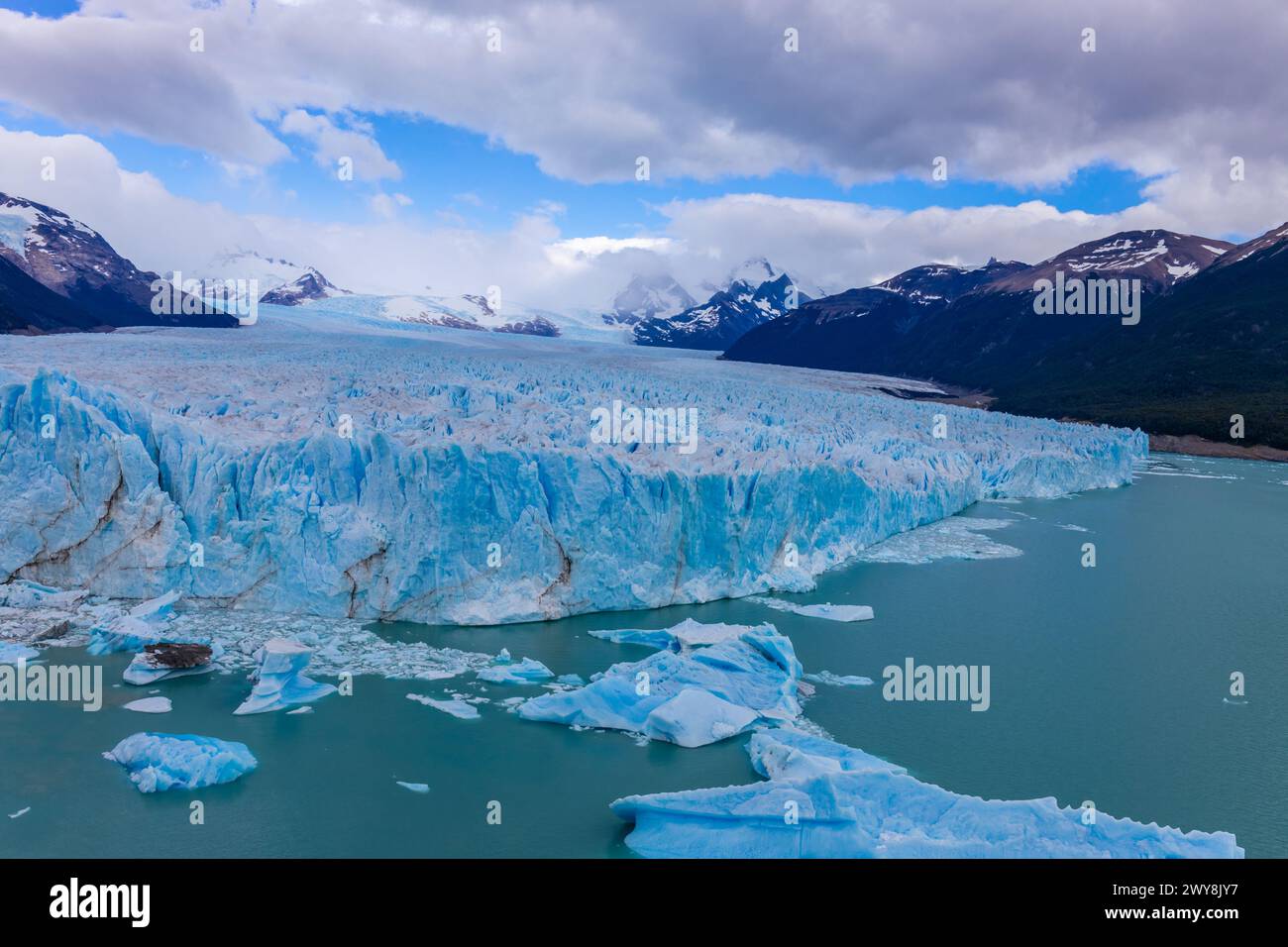 Perito Moreno Glacier blue ice in Argentina, Patagonia. Iceberg and ice ...