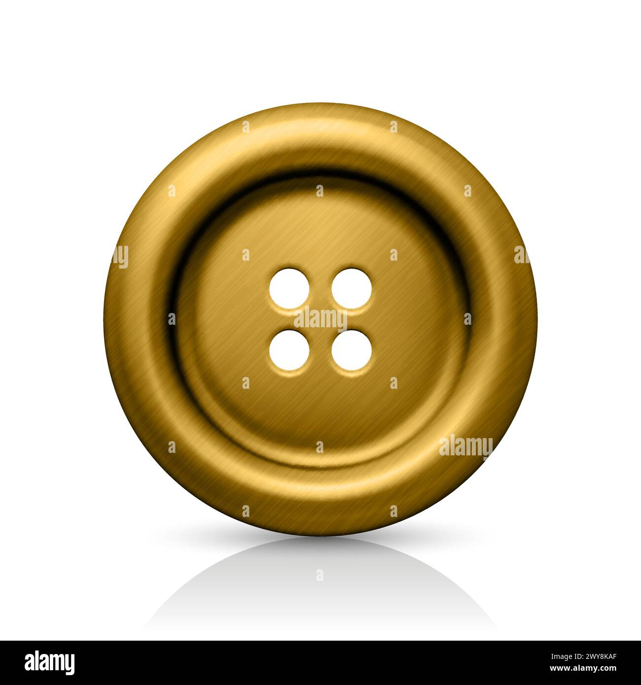 Vector Detailed Golden Color Metal Four-Hole Sewing Button with ...