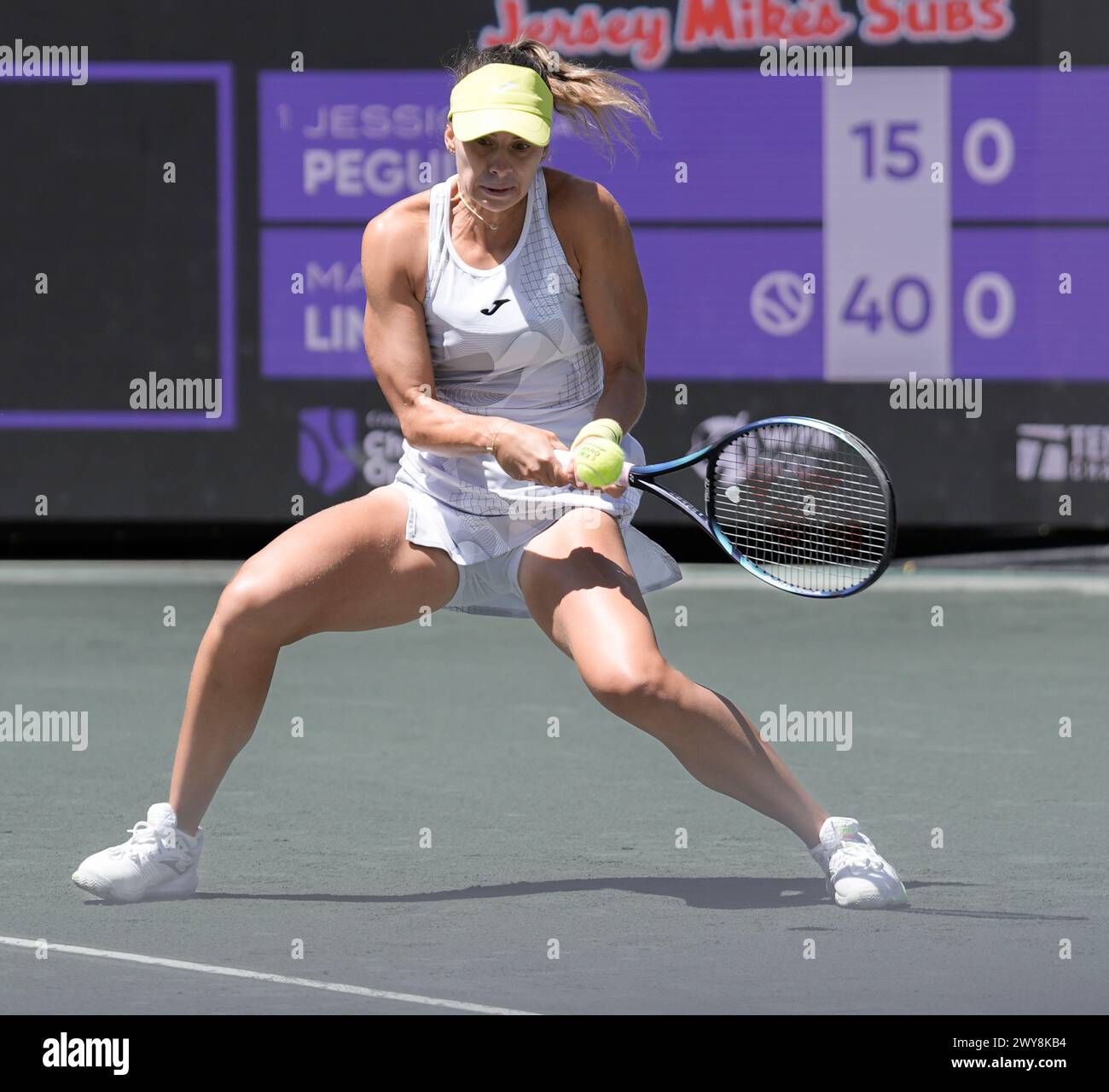 April 4, 2024: Magda Linette (POL) loses to Jessica Pegula (USA) at the ...