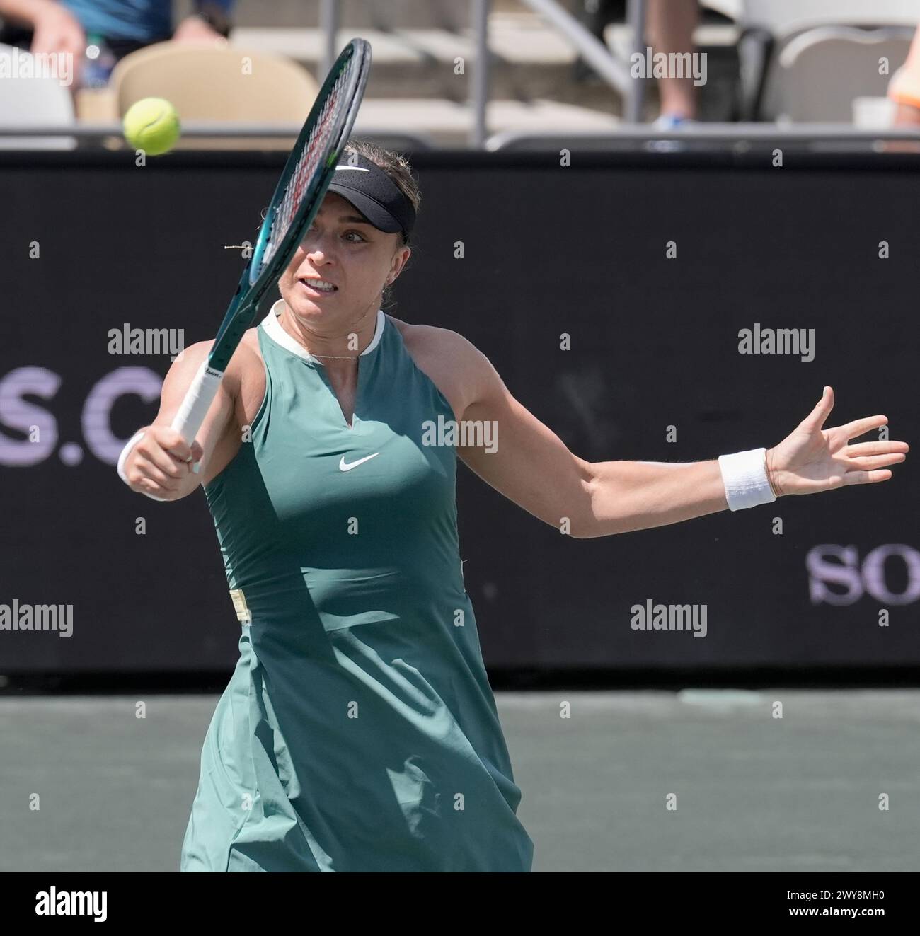 April 2, 2024: Paula Badosa (ESP) loses to Danielle Collins (USA) at ...