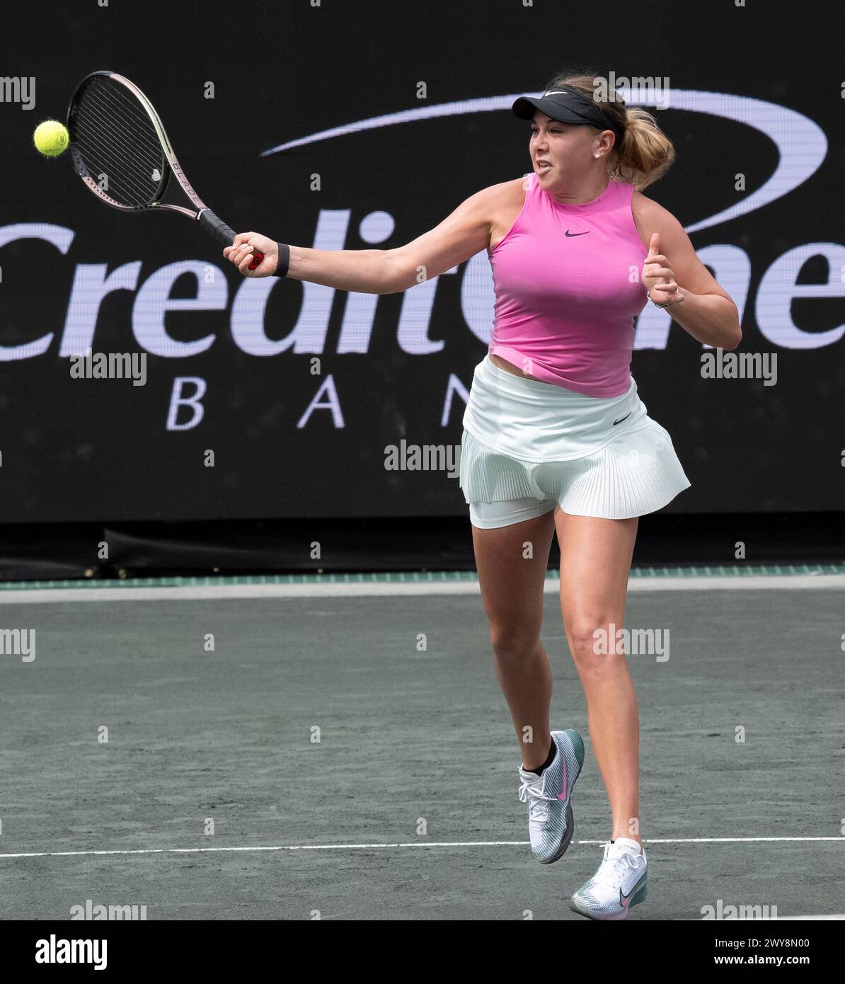 April 1, 2024: Amanda Anisimova (USA) defeated Alize Cornet (FRA) at ...