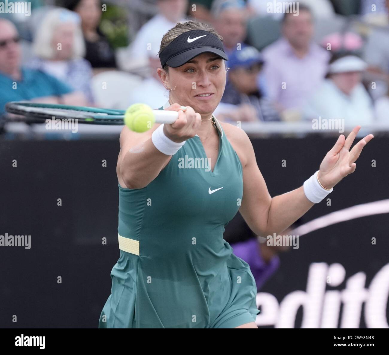 April 2, 2024: Paula Badosa (ESP) loses to Danielle Collins (USA) at ...