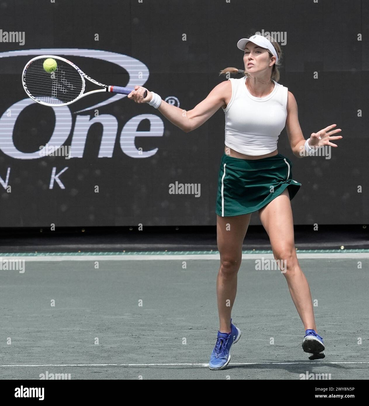 April 2, 2024: Danielle Collins (USA) defeated Paula Badosa (ESP) at ...