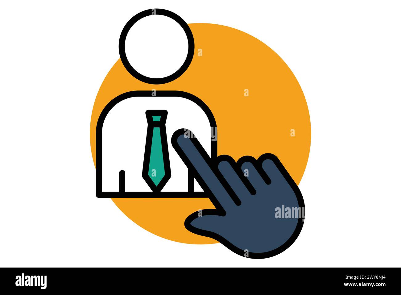 assign icon. hand touch with people. icon related to action plan ...