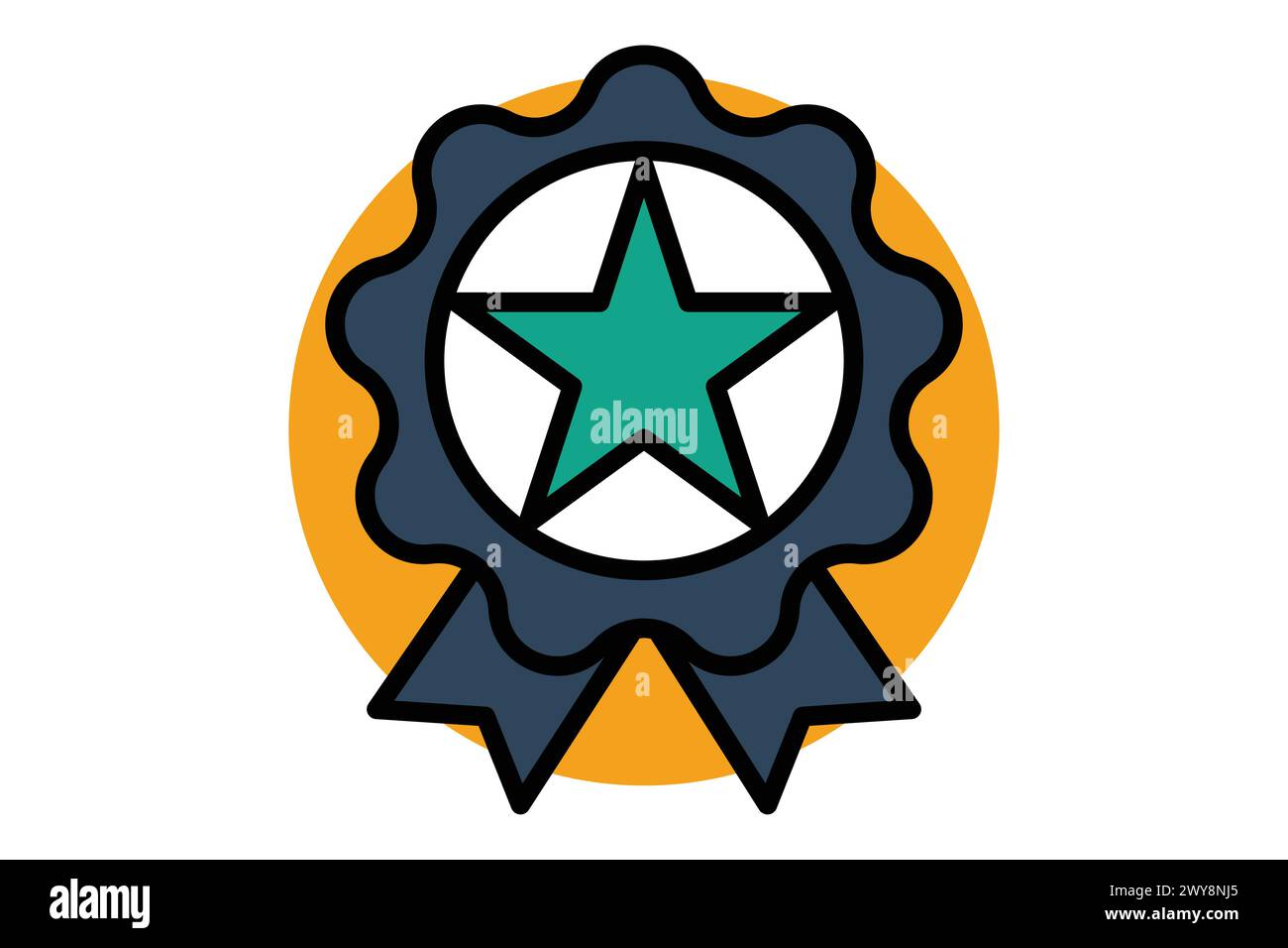 ranking icon. medal with star in circle. icon related to action plan ...