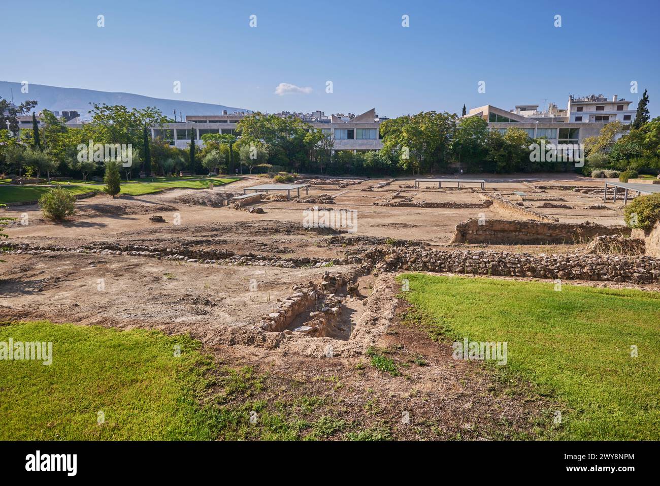 Ancient archeological site of Aristotle Lyceum Lykeion in Athens ...