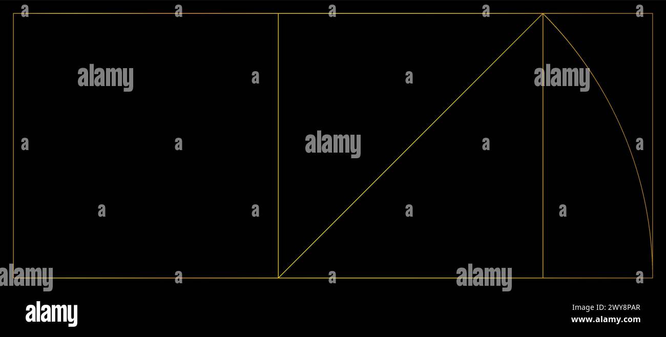 Silver rectangular (2nd precious metal ratio) 1:2.414, Vector ...