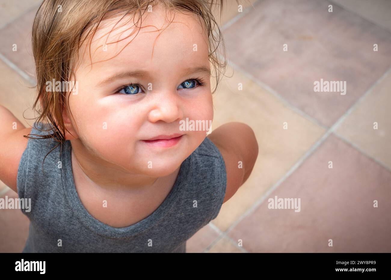 Female face from above hi-res stock photography and images - Alamy