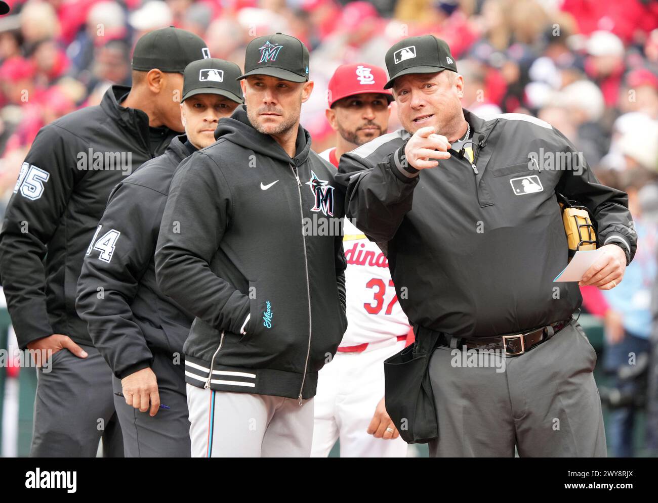 St. Louis, United States. 08th Apr, 2024. Home Plate umpire Bruce ...
