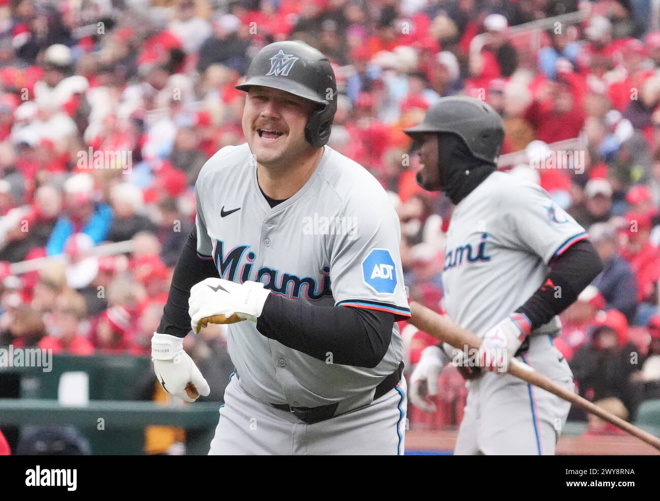 St. Louis, United States. 04th Apr, 2024. Miami Marlins Jake Burger ...