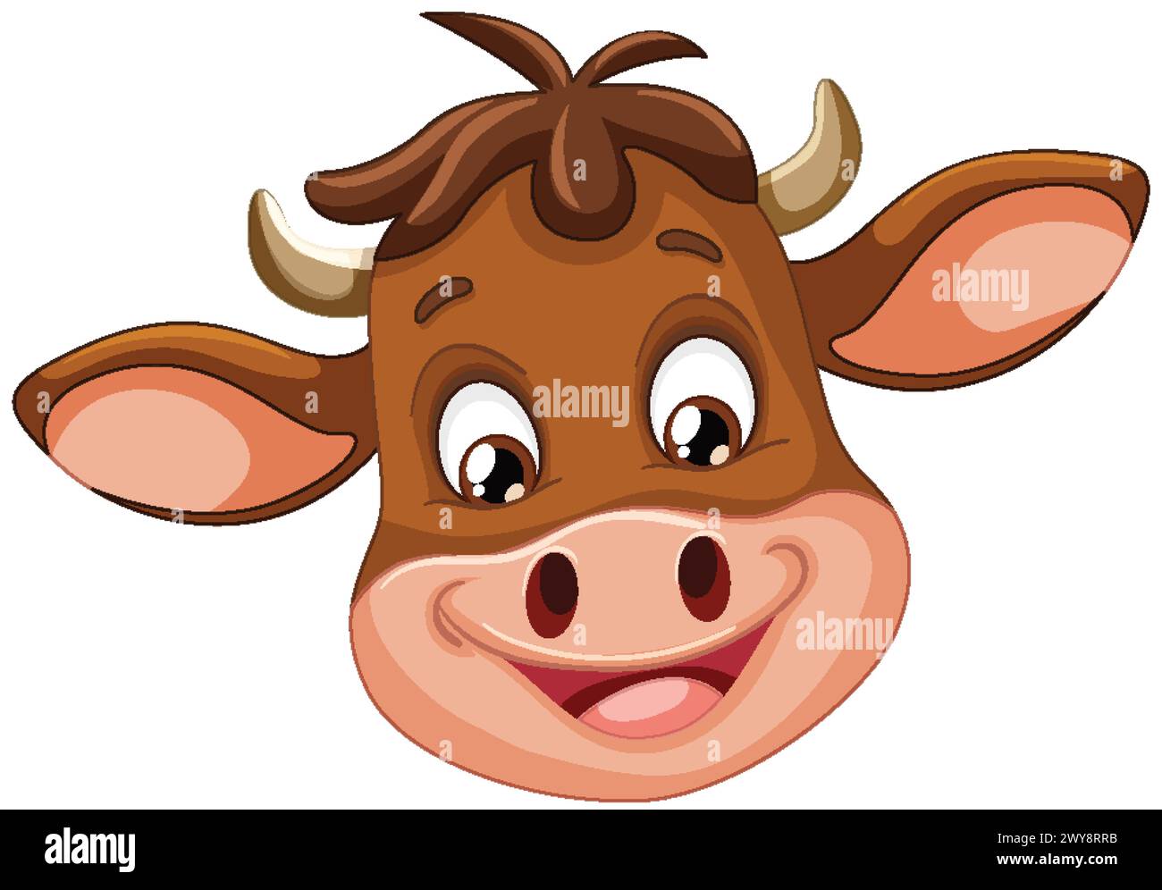 Vector illustration of a happy, smiling cow face Stock Vector Image ...